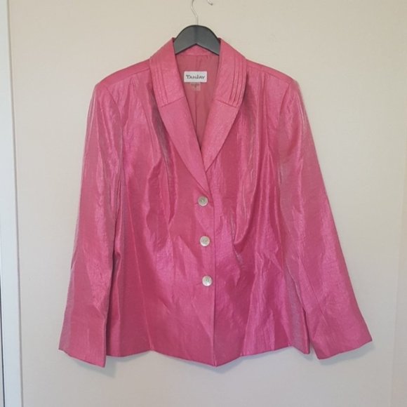 TanJay | Jackets & Coats | Vintage Sparkly Rose Pink Oversize Blazer ...